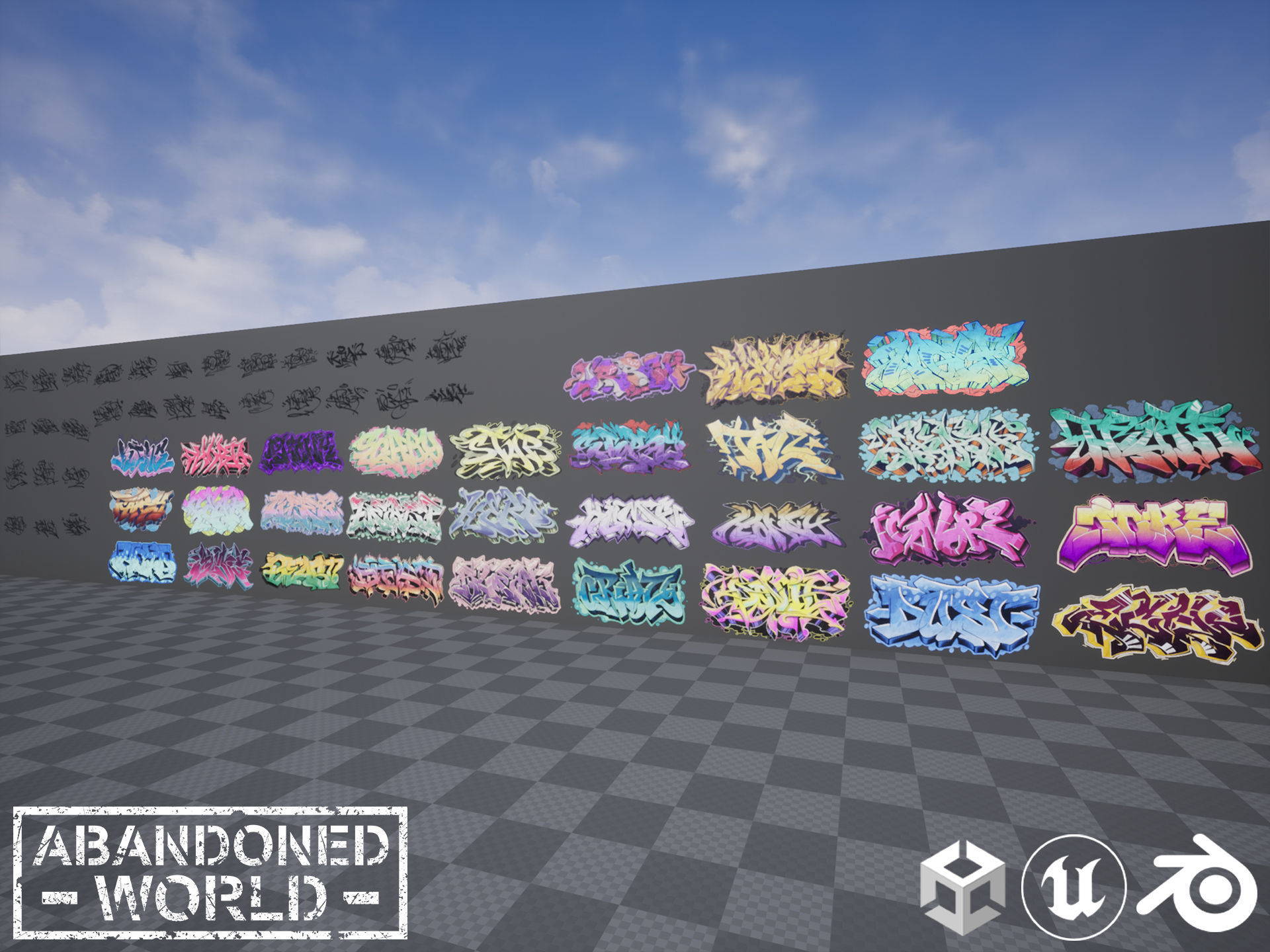Texture Graffiti Pack Decals VI for UE4 and Unity VR / AR / low-poly | CGTrader