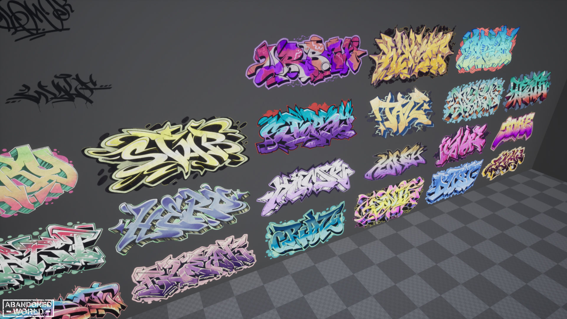 Texture Graffiti Pack Decals VI for UE4 and Unity VR / AR / low-poly | CGTrader