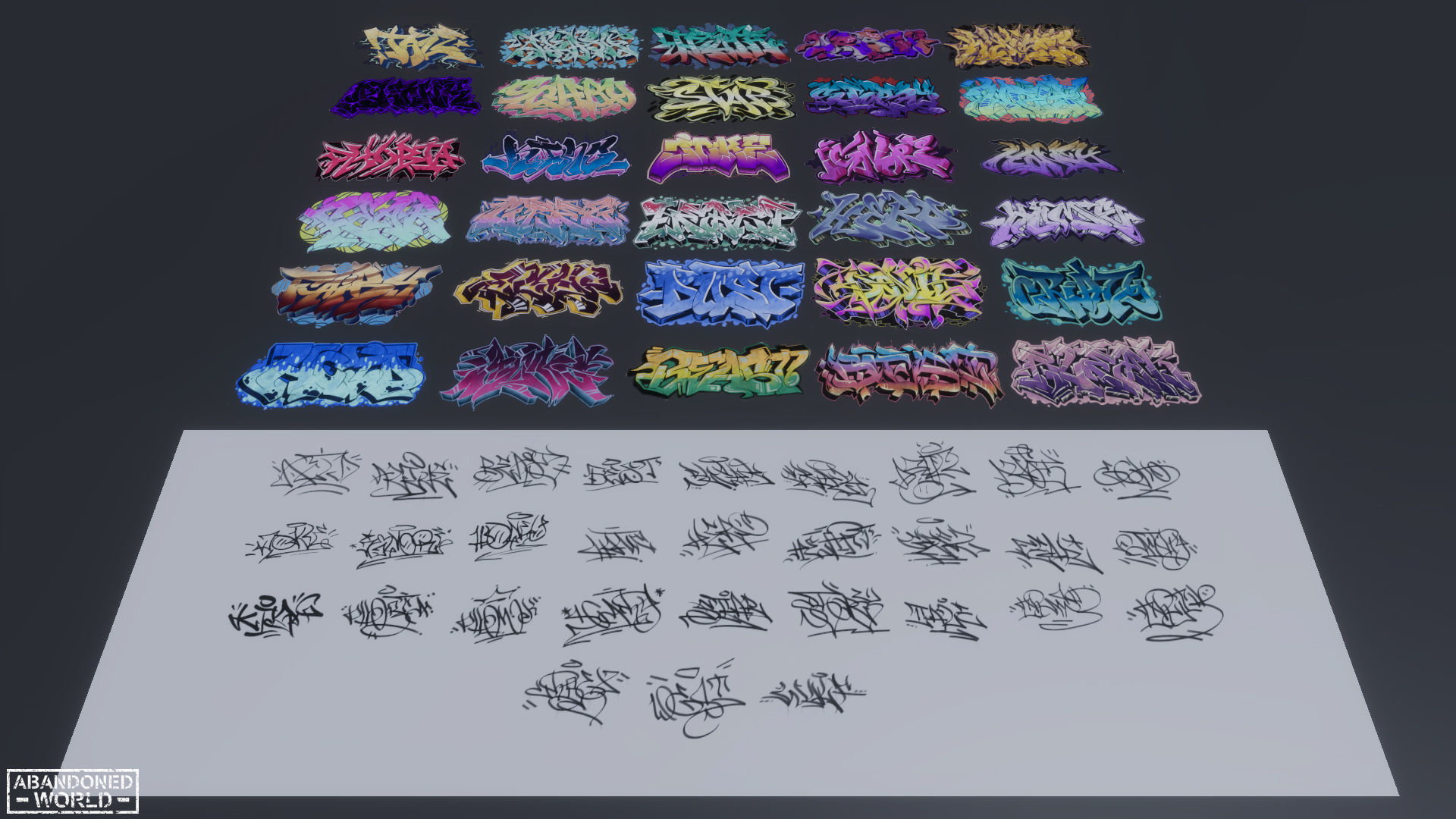 Texture Graffiti Pack Decals VI for UE4 and Unity VR / AR / low-poly | CGTrader