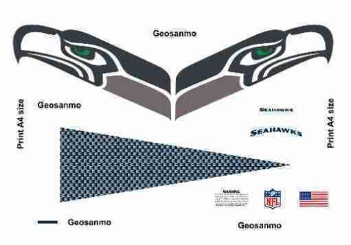 Printable High Resolution NFL Helmet Decals Pack 3 3D model 3D ...