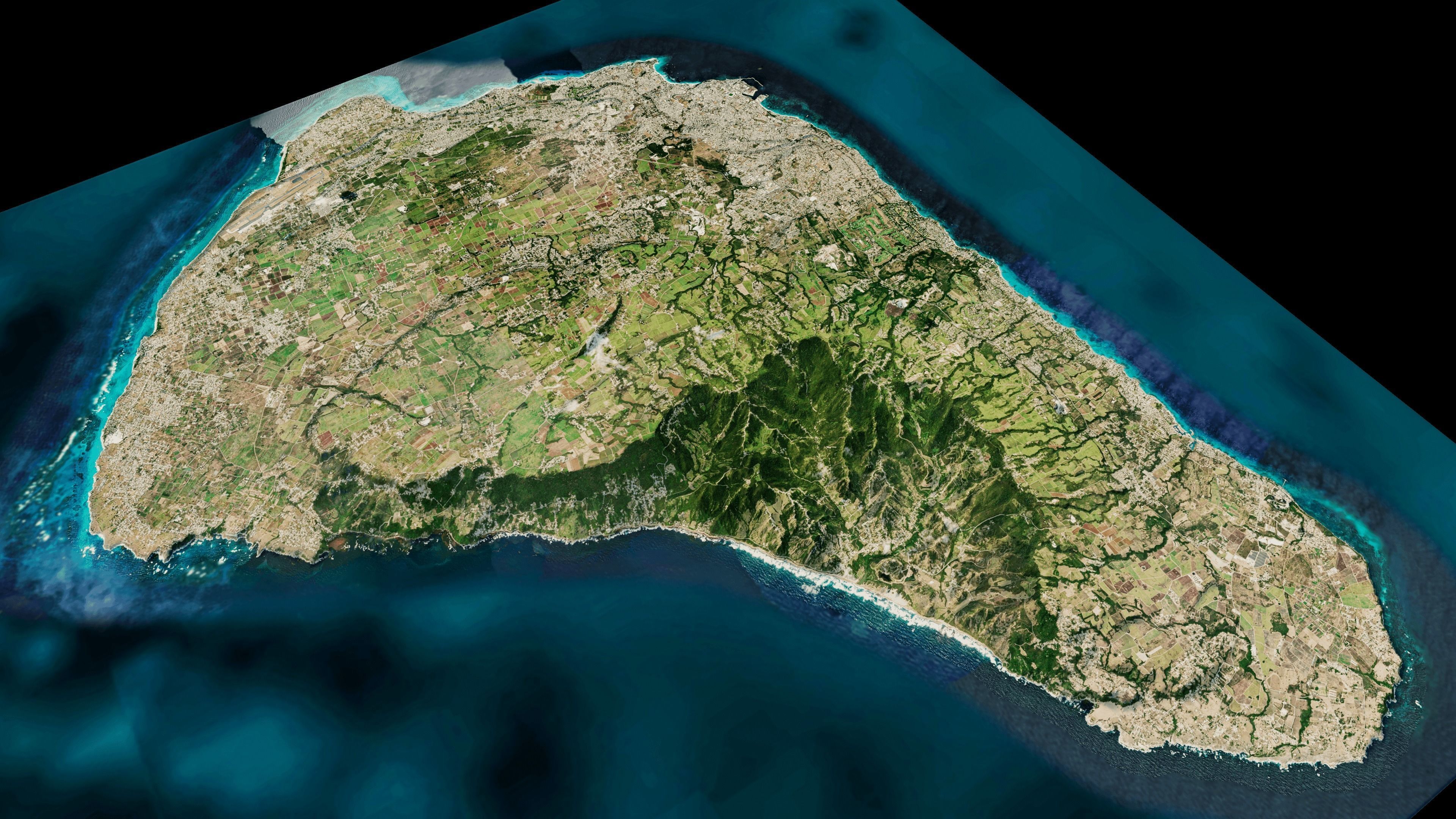 3D model barbados full Island 3d model terrain VR / AR / low-poly ...