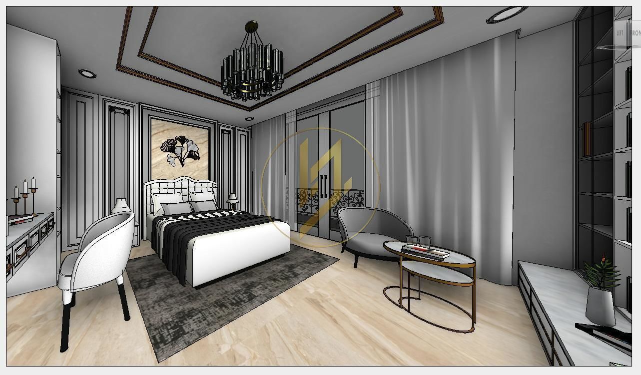 Revit Interior Bedroom classic full parametric family 3D model | CGTrader