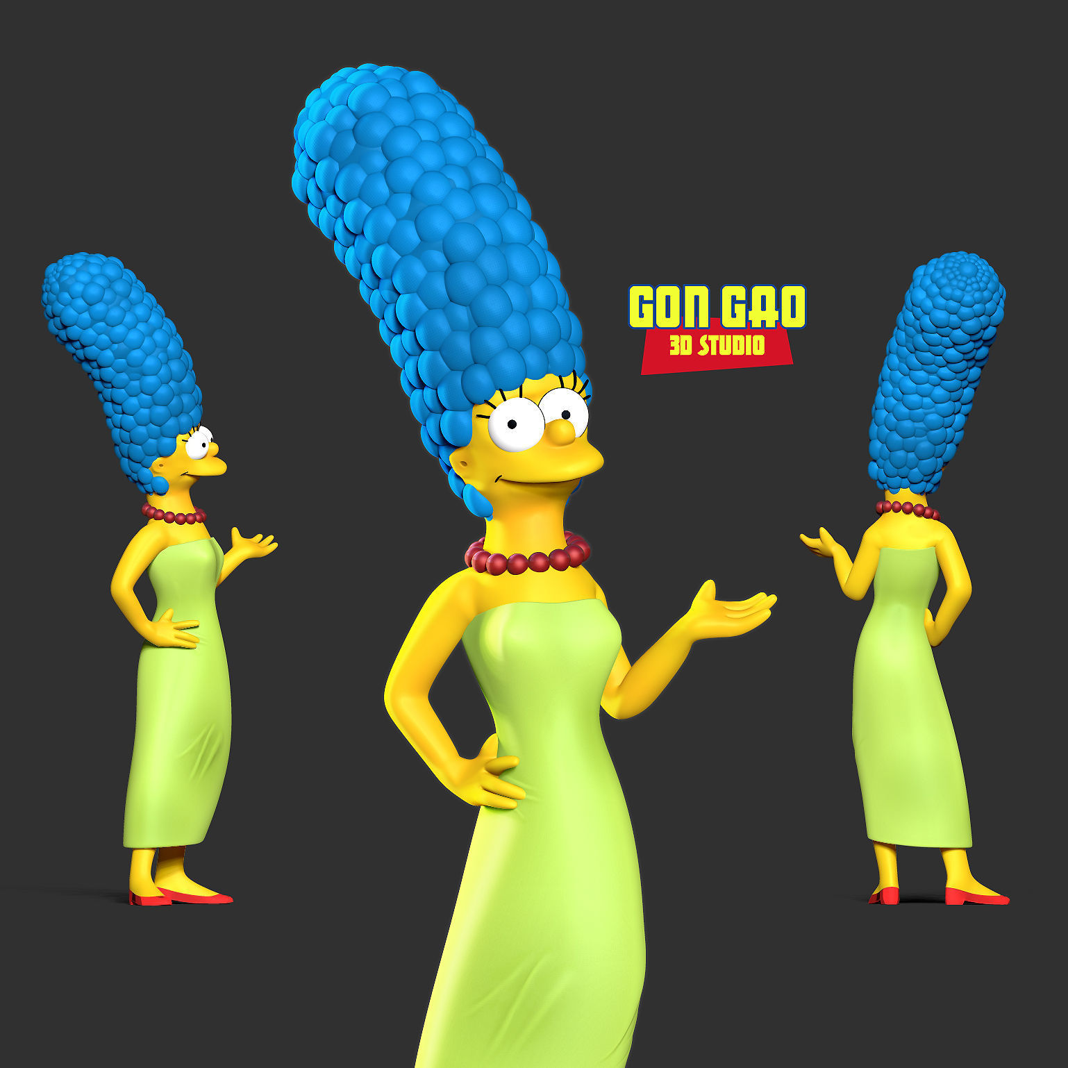 Marge Simpson 3D model 3D printable | CGTrader