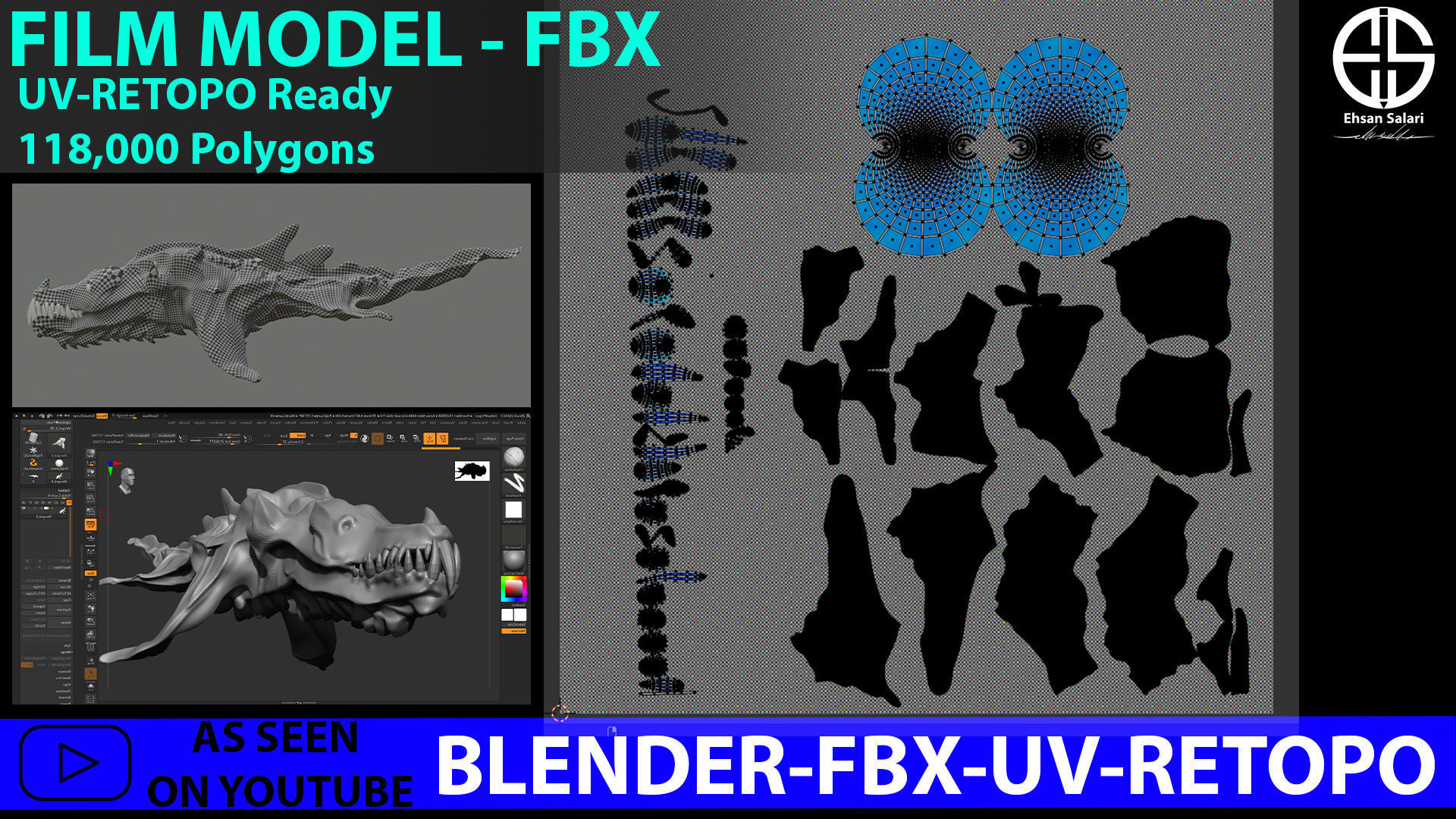 3D Model Of Sea Dragon-3D Model of Creatures- free VR / AR / low-poly ...