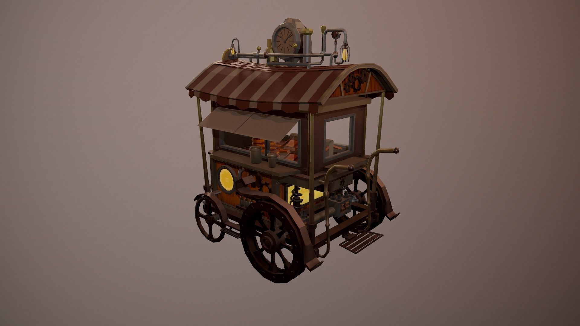 3D model Steampunk Food Cart VR / AR / low-poly | CGTrader