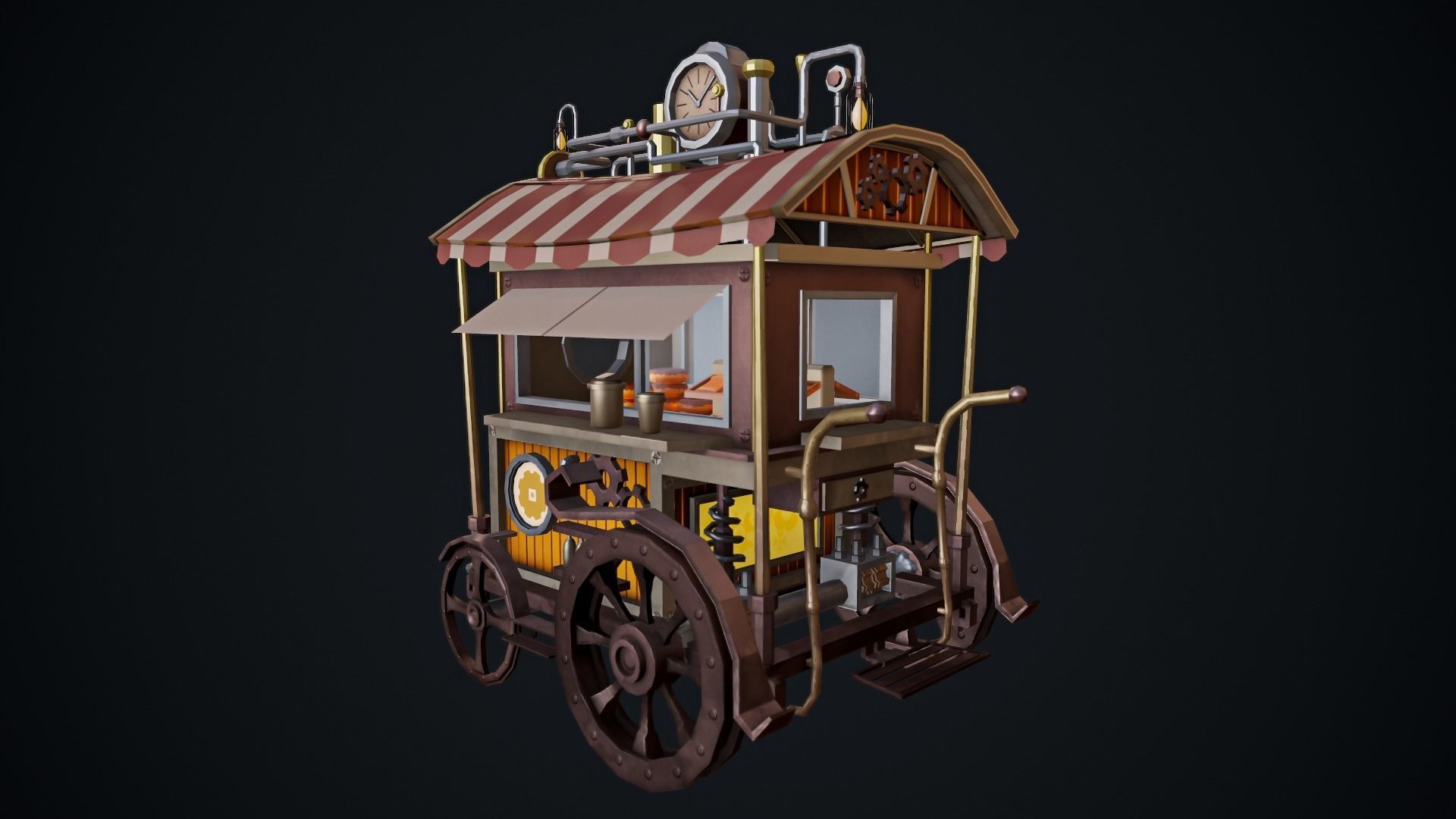 3D model Steampunk Food Cart VR / AR / low-poly | CGTrader