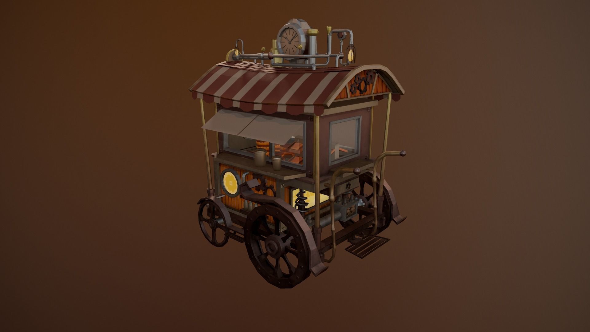 3D model Steampunk Food Cart VR / AR / low-poly | CGTrader
