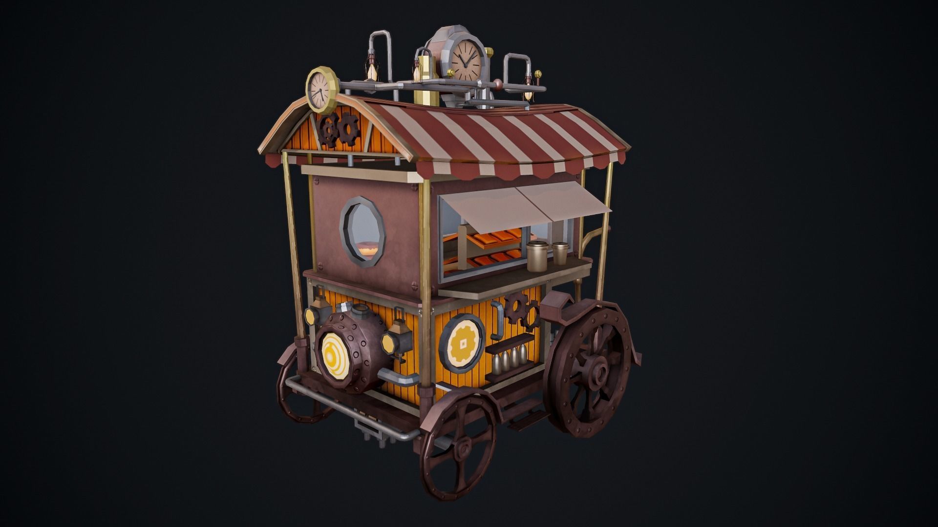 3D model Steampunk Food Cart VR / AR / low-poly | CGTrader