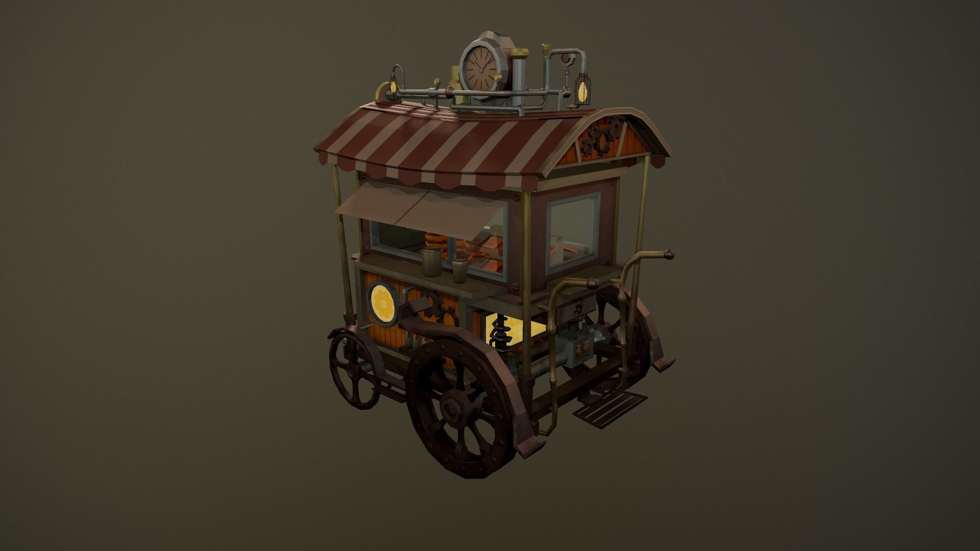 3D model Steampunk Food Cart VR / AR / low-poly | CGTrader