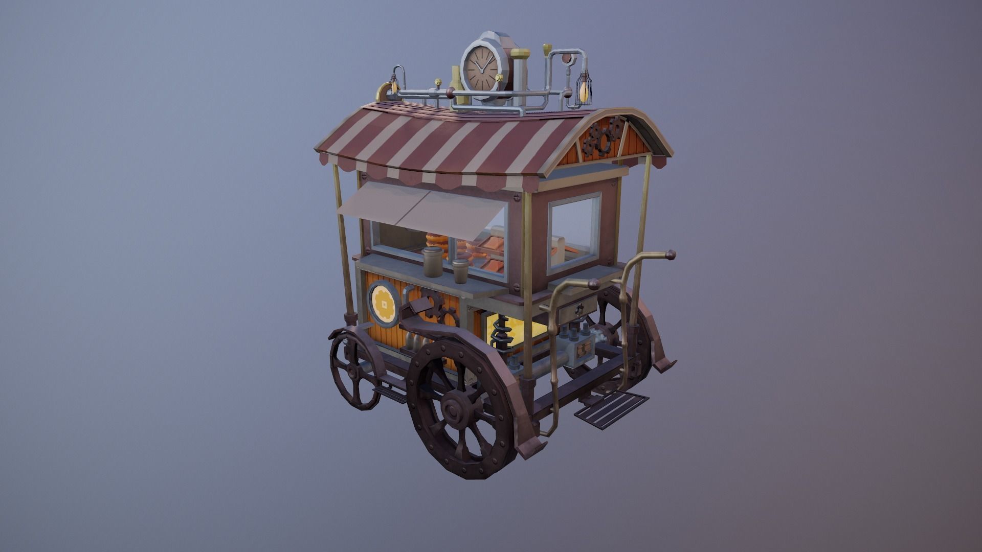 3D model Steampunk Food Cart VR / AR / low-poly | CGTrader