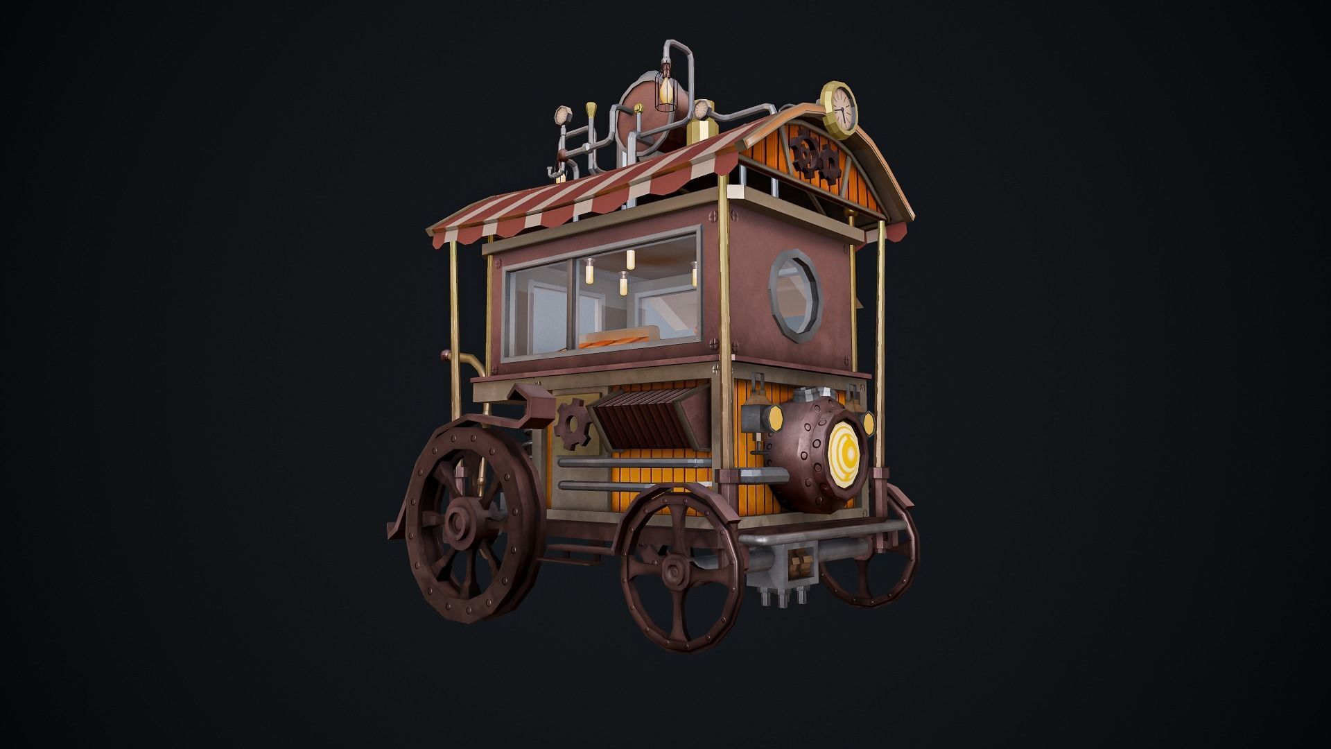 3D model Steampunk Food Cart VR / AR / low-poly | CGTrader