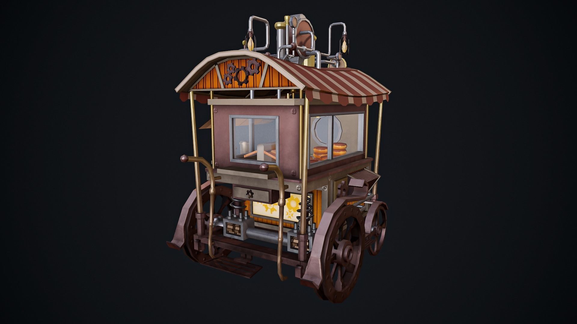 3D model Steampunk Food Cart VR / AR / low-poly | CGTrader