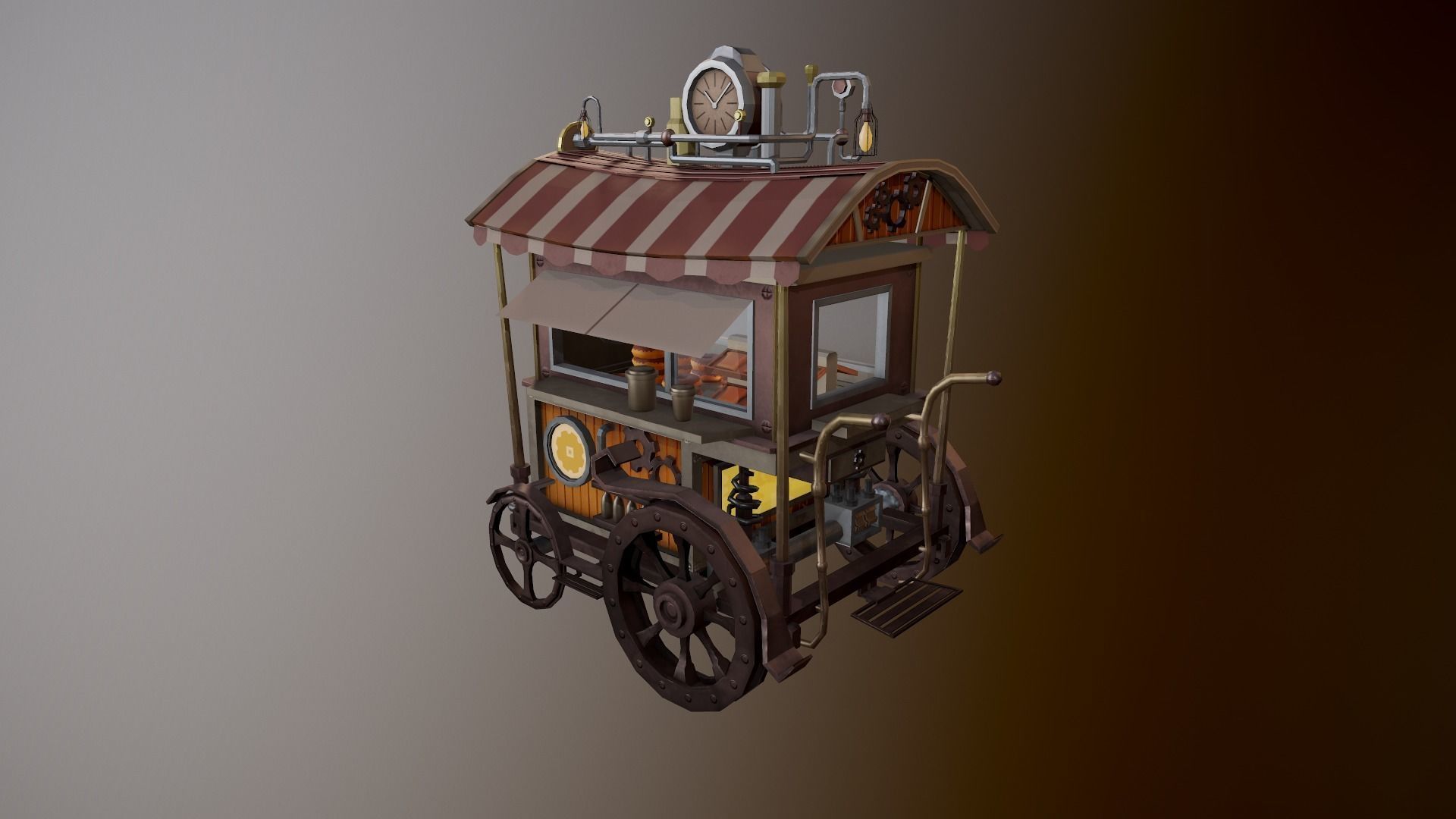 3D model Steampunk Food Cart VR / AR / low-poly | CGTrader