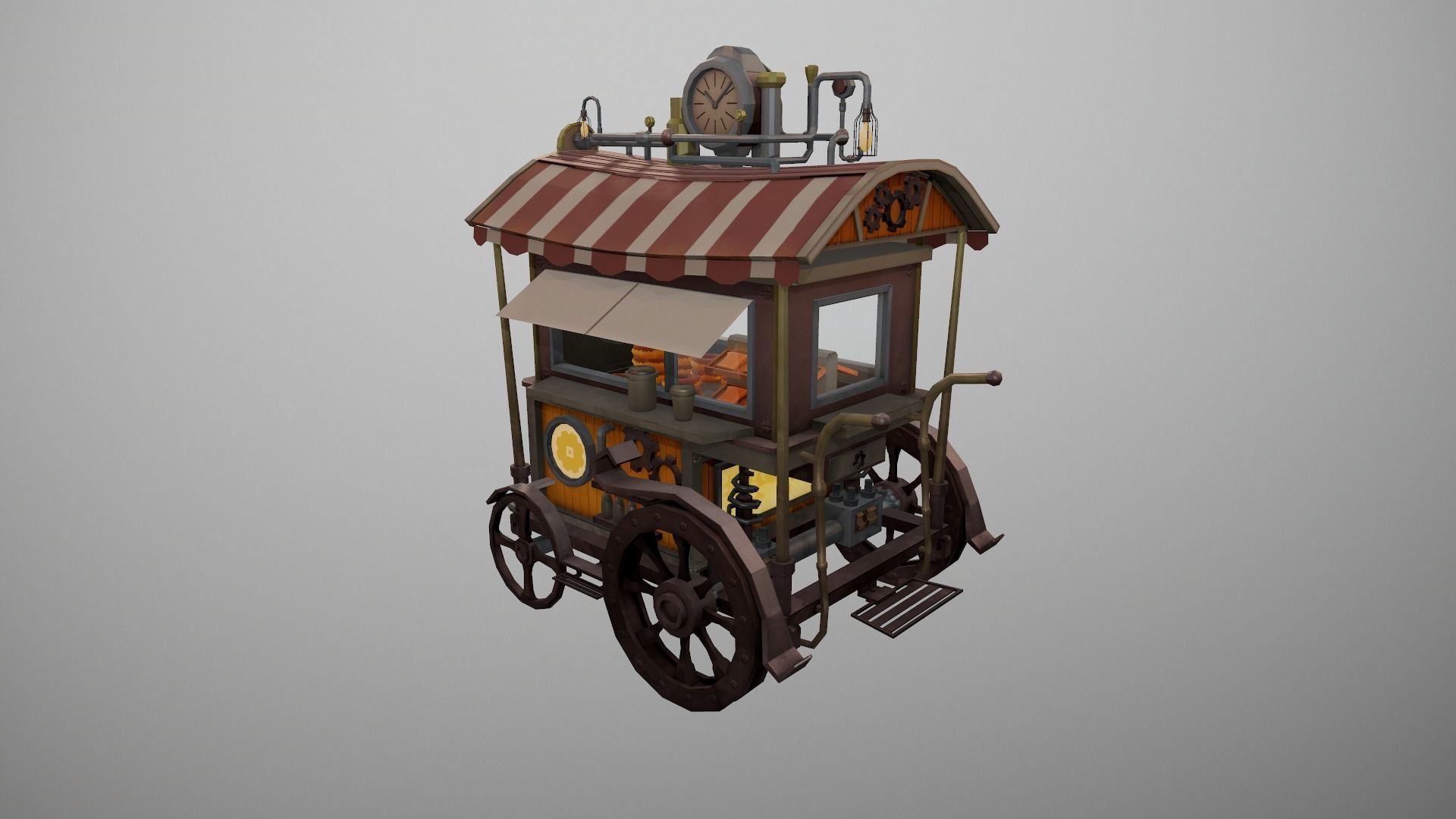 3D model Steampunk Food Cart VR / AR / low-poly | CGTrader