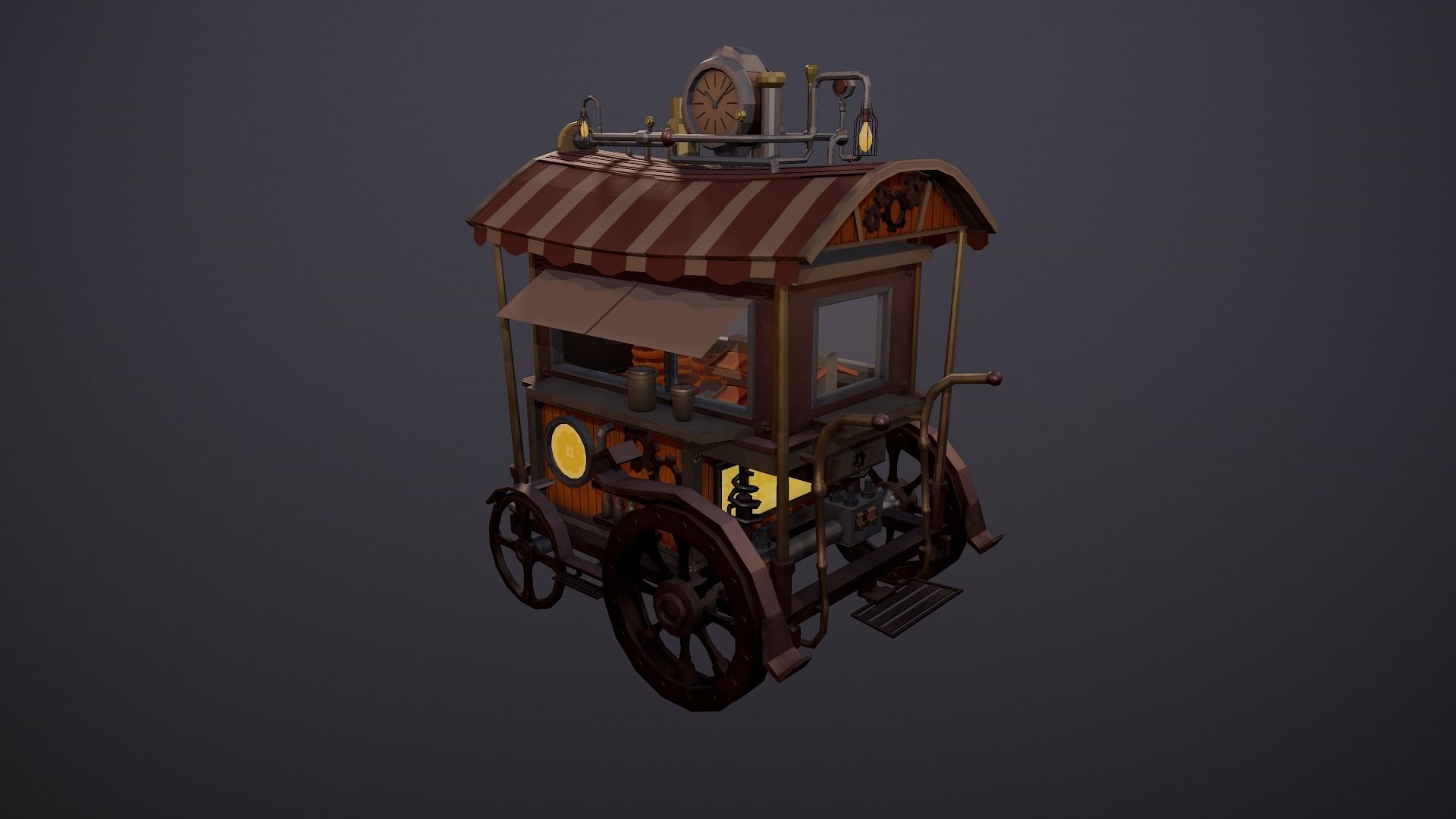 3D model Steampunk Food Cart VR / AR / low-poly | CGTrader