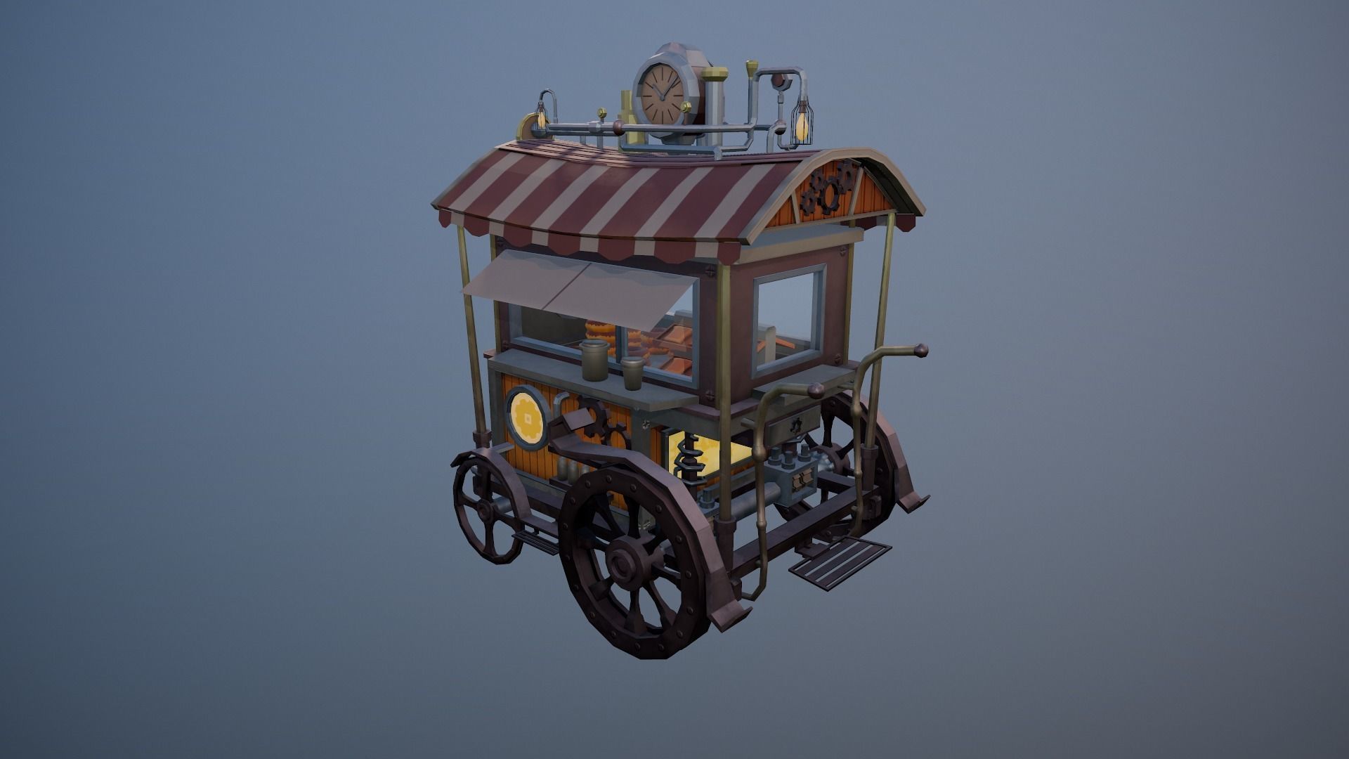 3D model Steampunk Food Cart VR / AR / low-poly | CGTrader