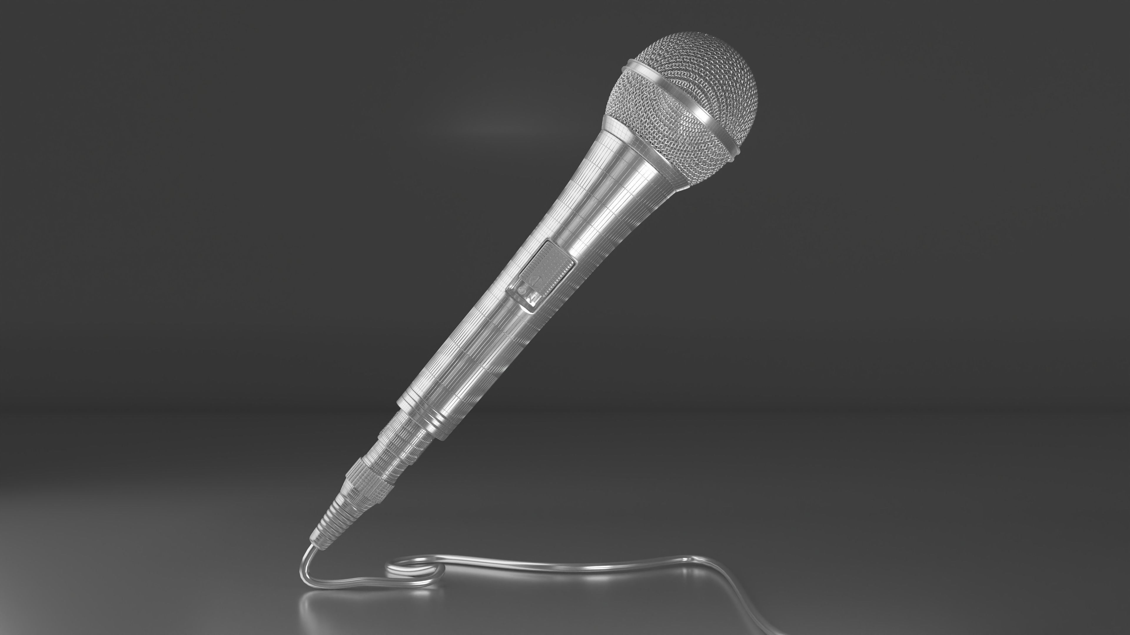 Studio-Grade Microphone 3D Model and Hooked 8-Pin Connector 3D model ...