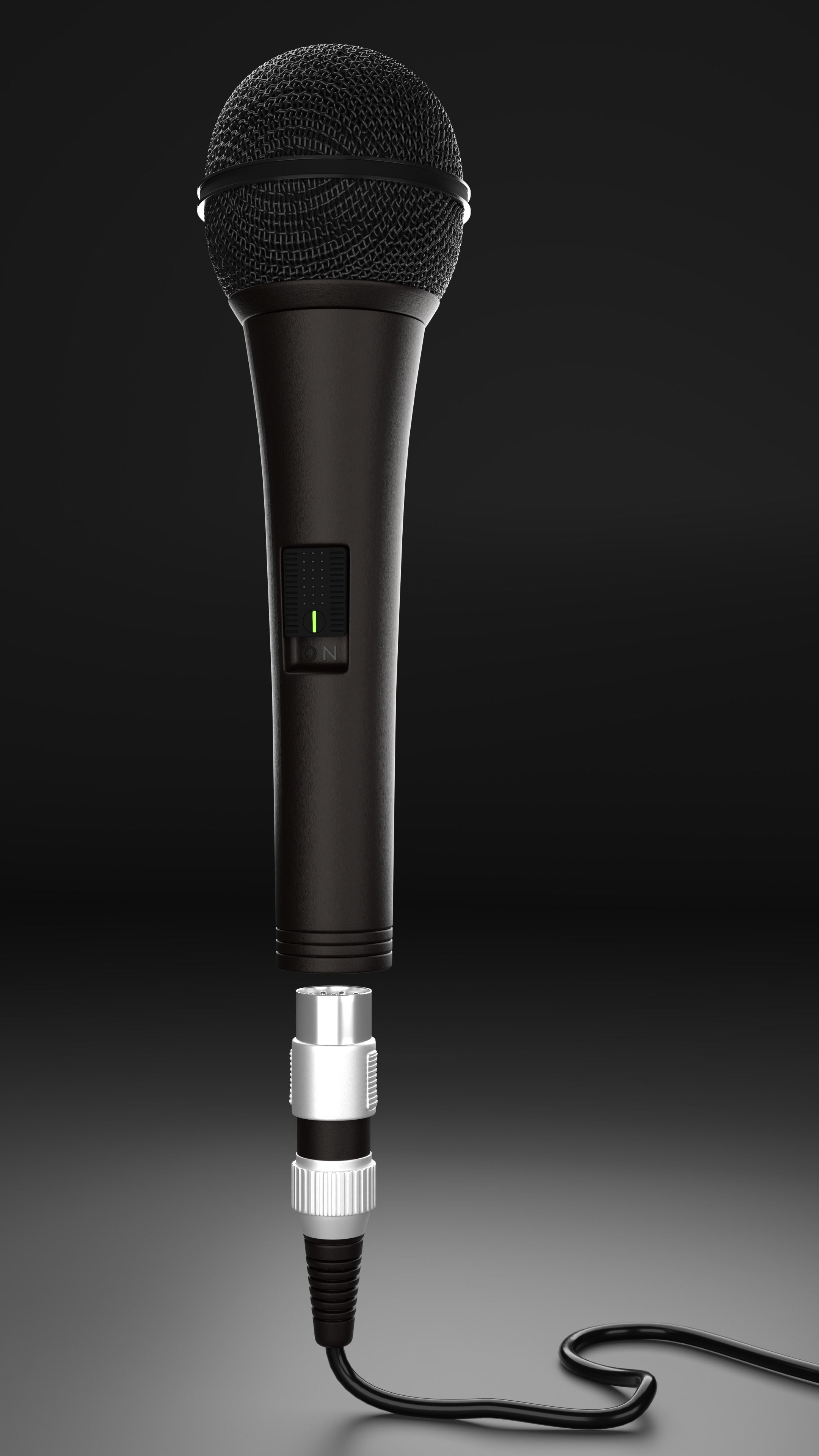 Studio-Grade Microphone 3D Model and Hooked 8-Pin Connector 3D model ...