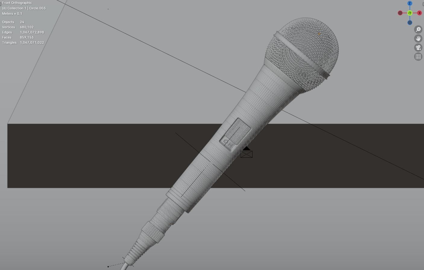 Studio-Grade Microphone 3D Model and Hooked 8-Pin Connector 3D model ...