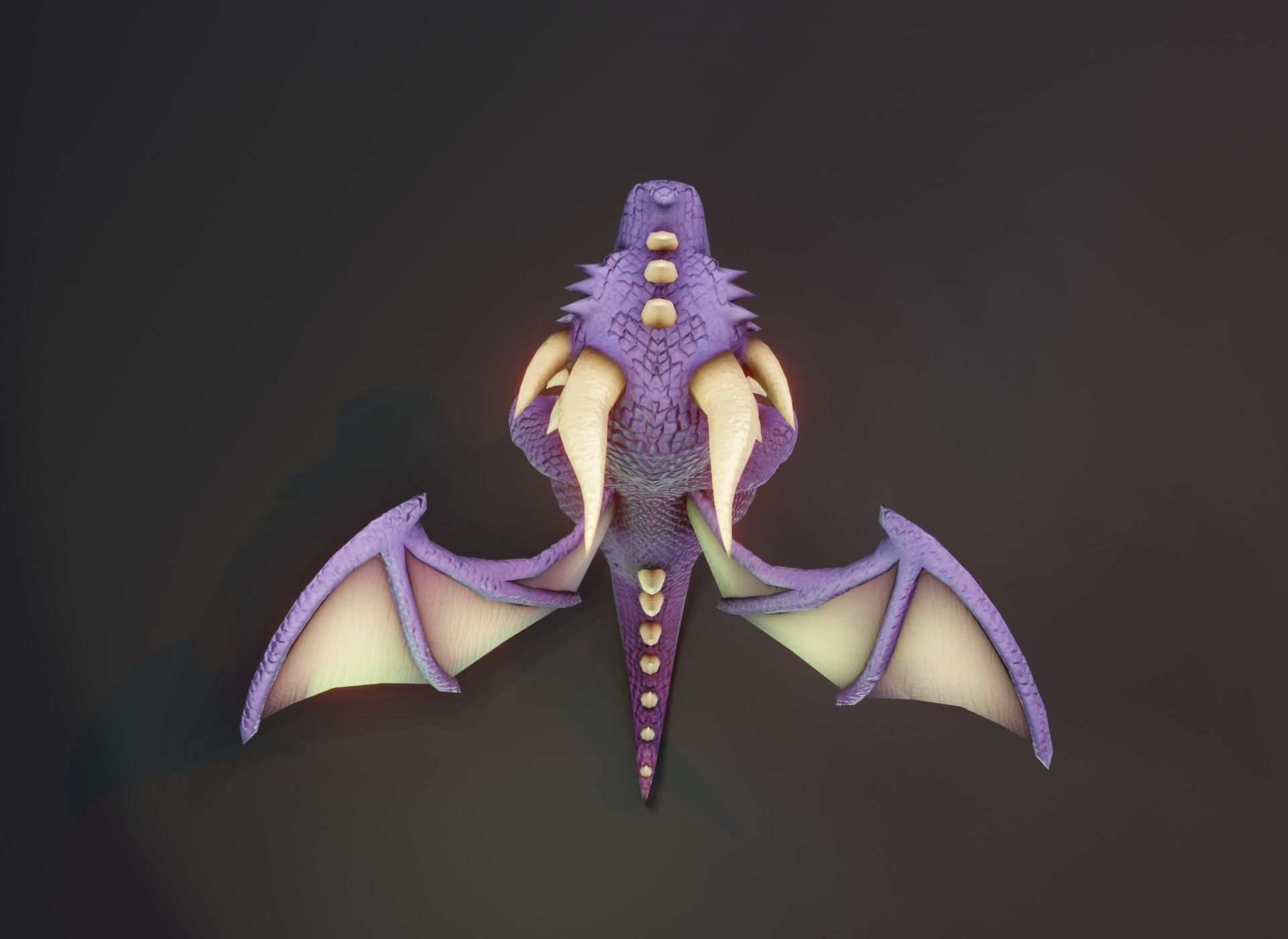 3D model Cartoon Purple Dragon Animated 3D Model VR / AR / low-poly ...