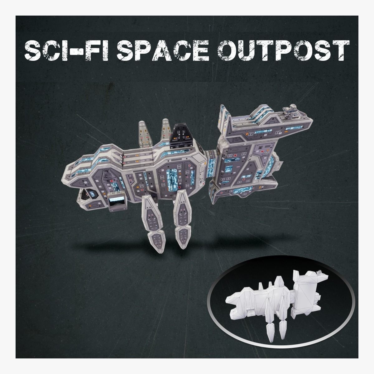 3D model Sci-fi space outpost VR / AR / low-poly | CGTrader