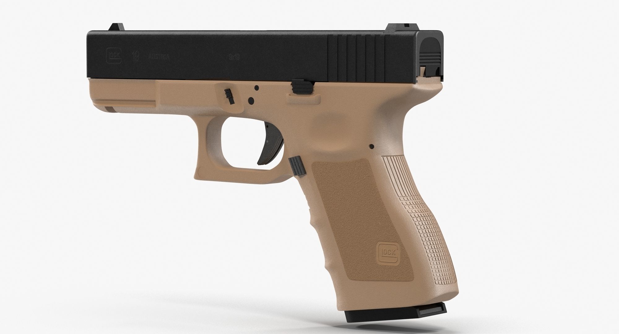 3D model Glock 19 Brown VR / AR / low-poly | CGTrader
