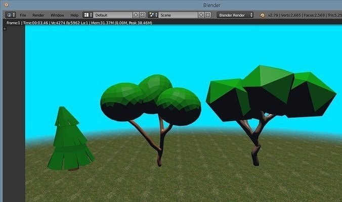 tree model pack free VR / AR / low-poly 3D model animated rigged | CGTrader