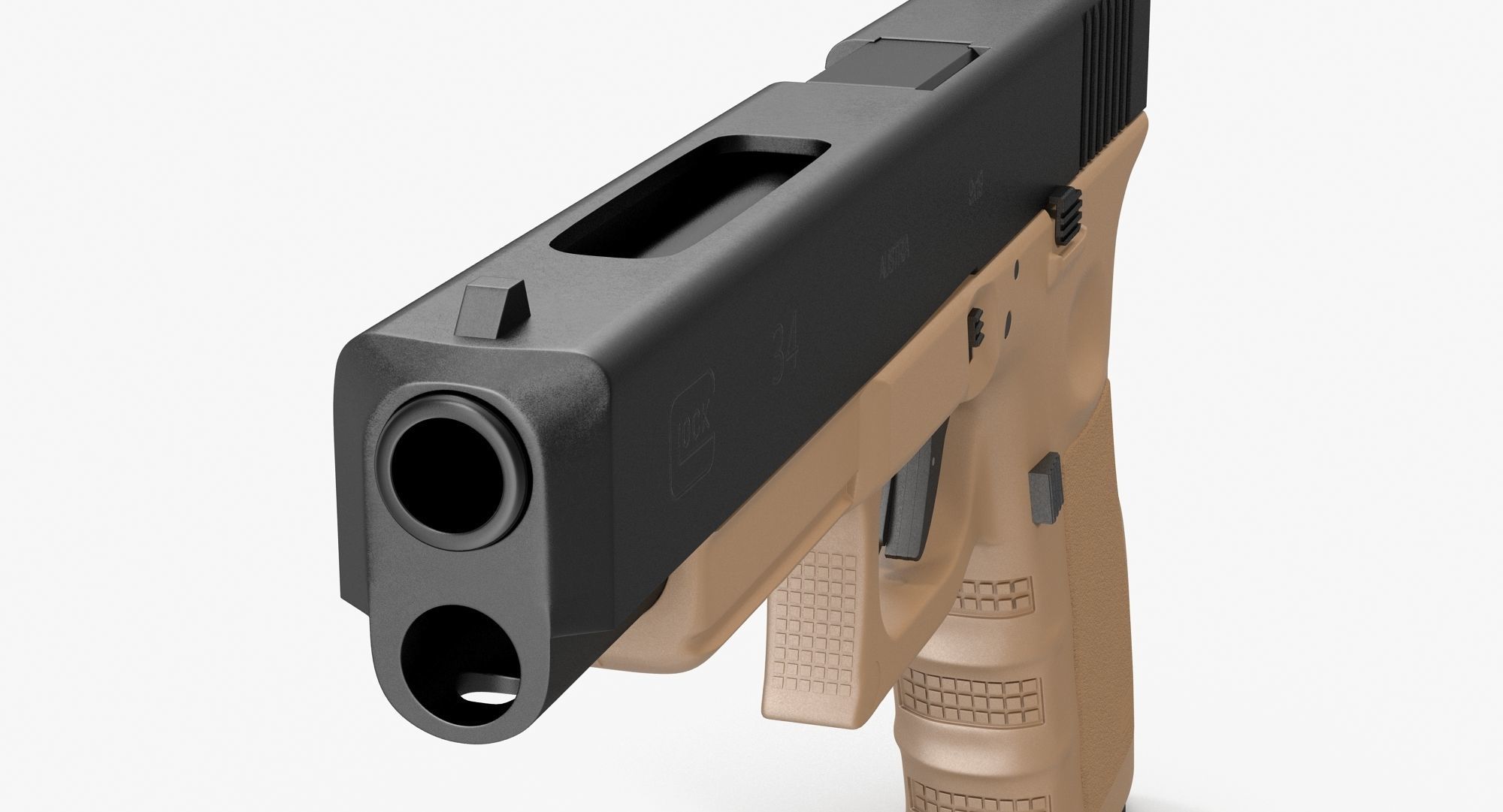 3D model Glock 34 Brown VR / AR / low-poly | CGTrader
