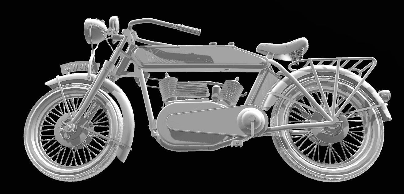 old indian bike model 1913 3D model 3D printable | CGTrader
