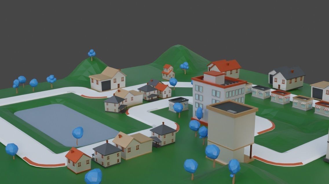 3D model Low Poly Race Track For Racing Game VR / AR / low-poly | CGTrader