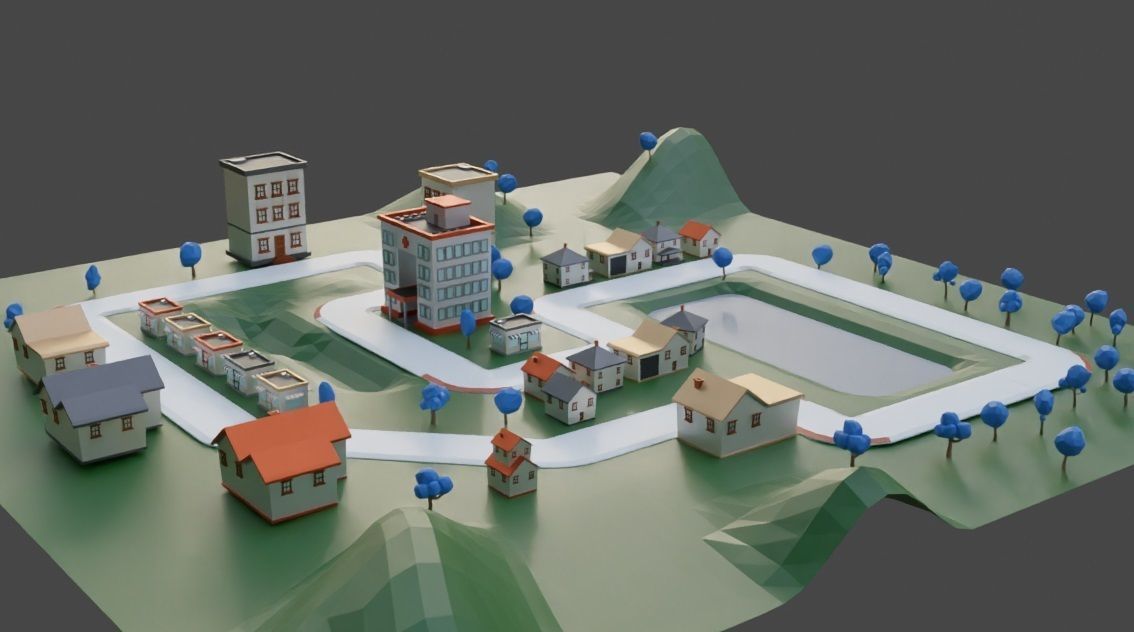 3D model Low Poly Race Track For Racing Game VR / AR / low-poly | CGTrader