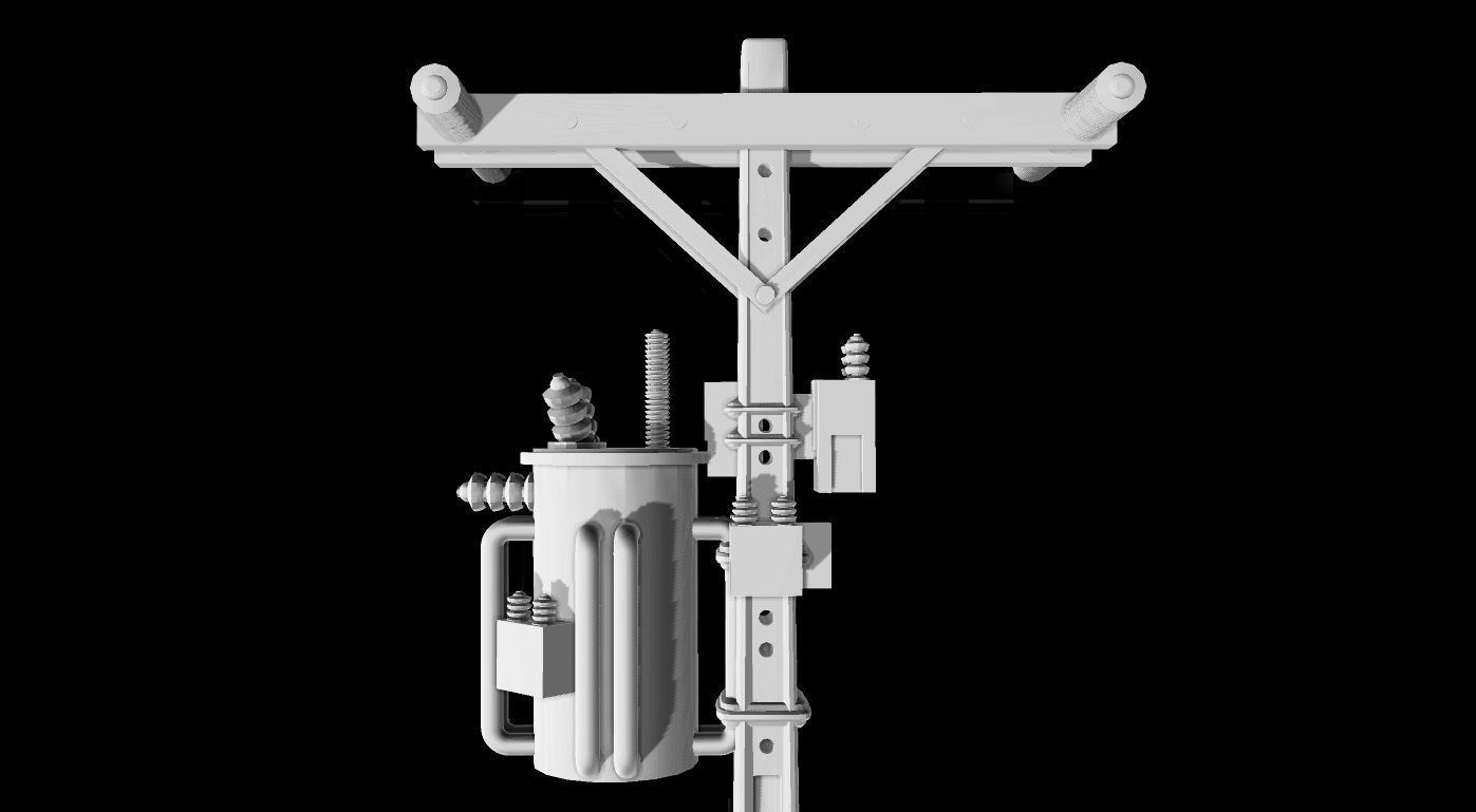 power pole - power energy- vintage pole 3D model 3D printable | CGTrader