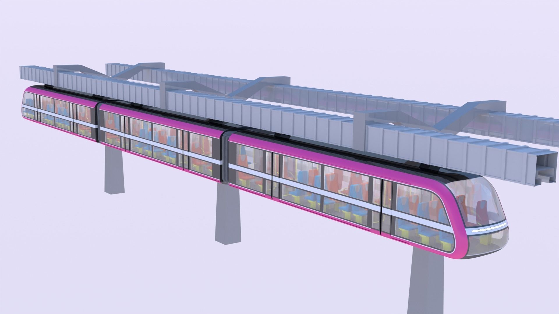 Elevated train concept 2024 3D model | CGTrader