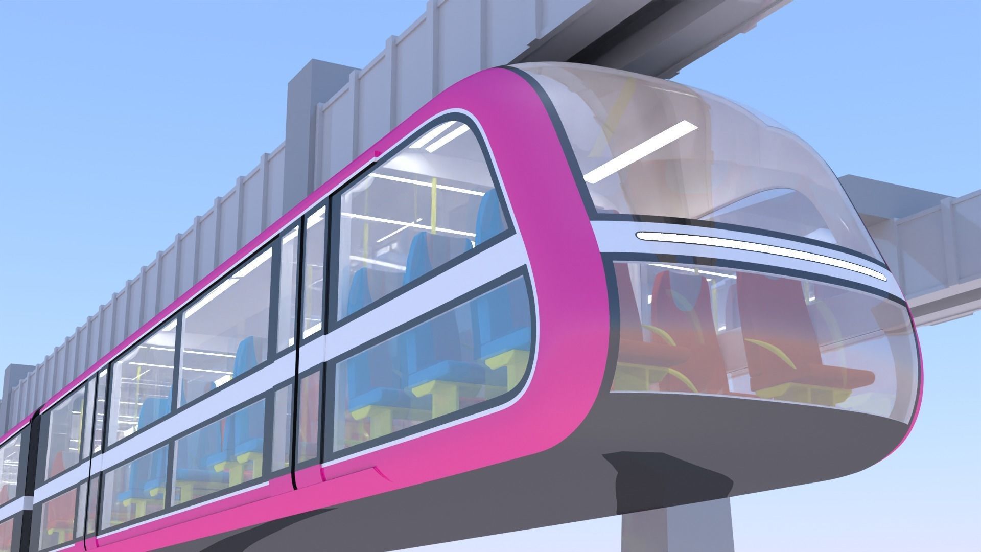 Elevated train concept 2024 3D model | CGTrader