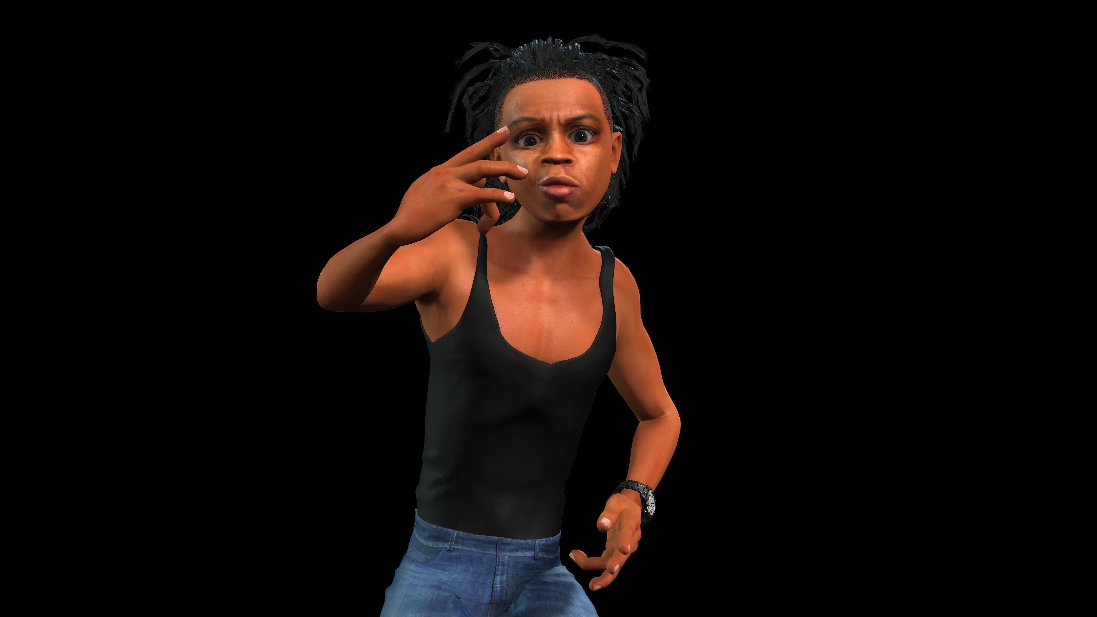 Cartoon Jay Z Character 3D Rigged for Blender Iclone 3ds 3D model ...