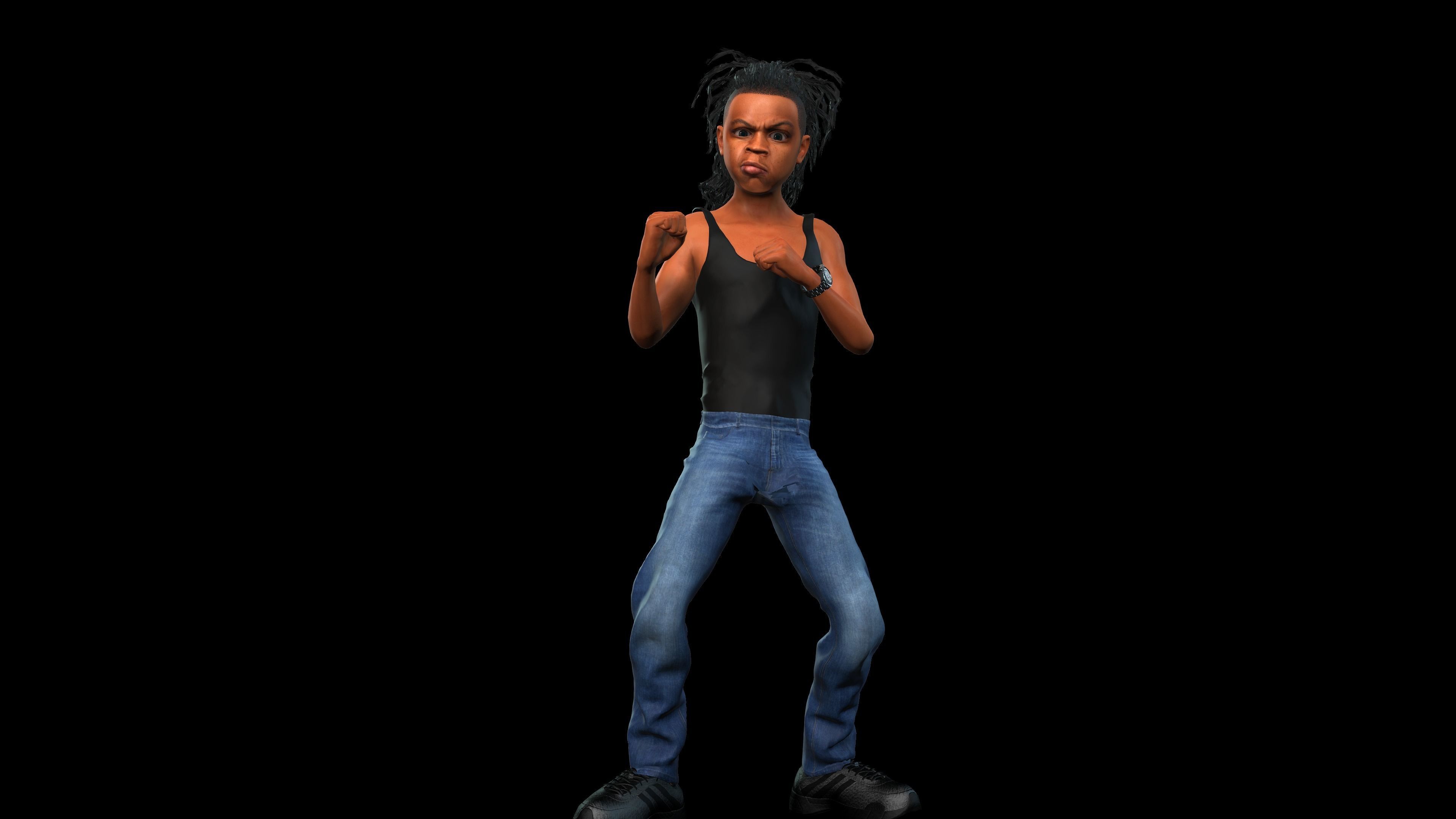 Cartoon Jay Z Character 3D Rigged for Blender Iclone 3ds 3D model ...