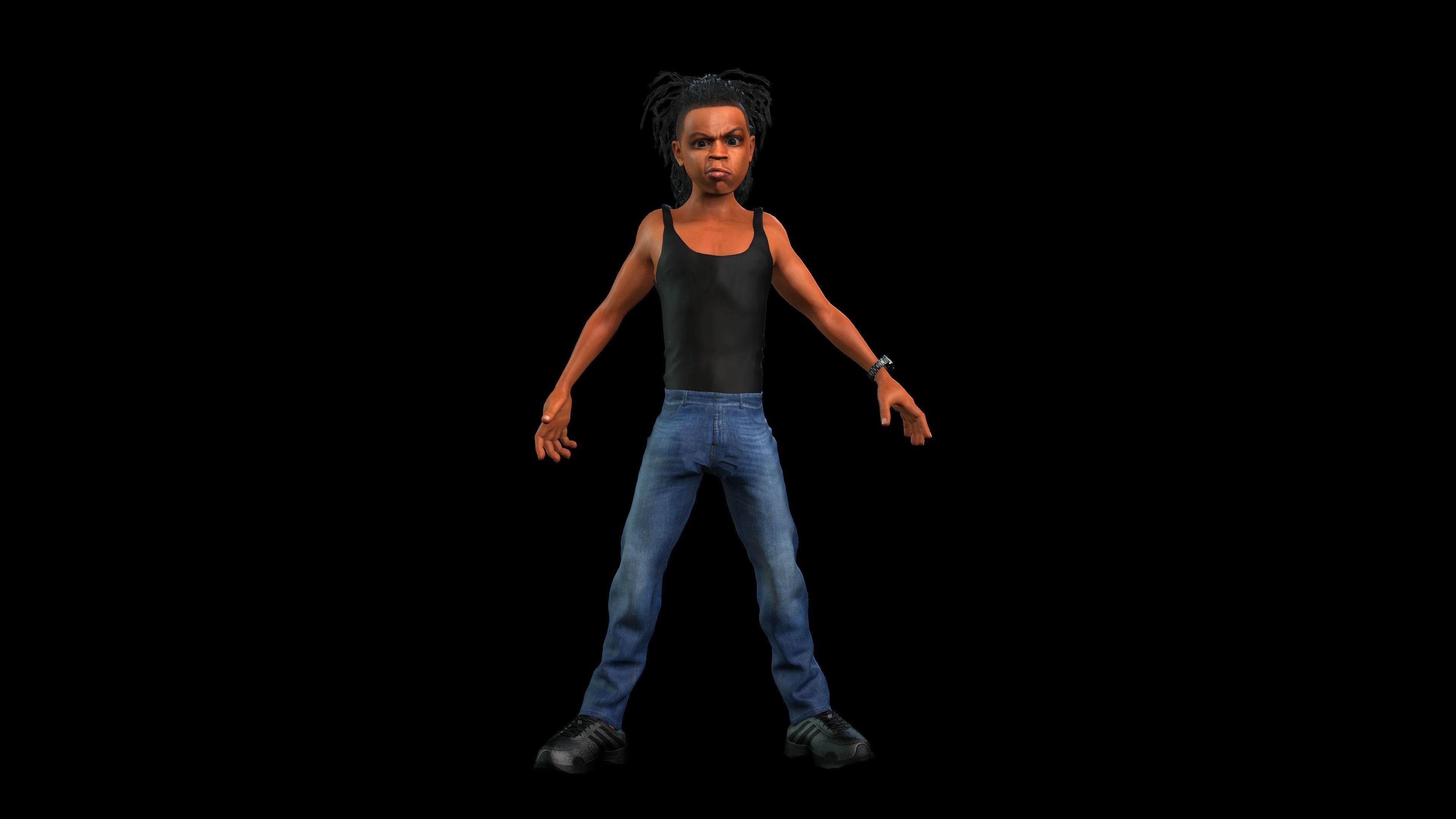 Cartoon Jay Z Character 3D Rigged for Blender Iclone 3ds 3D model ...