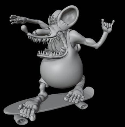 Rat Fink Skate board 3D model 3D printable | CGTrader