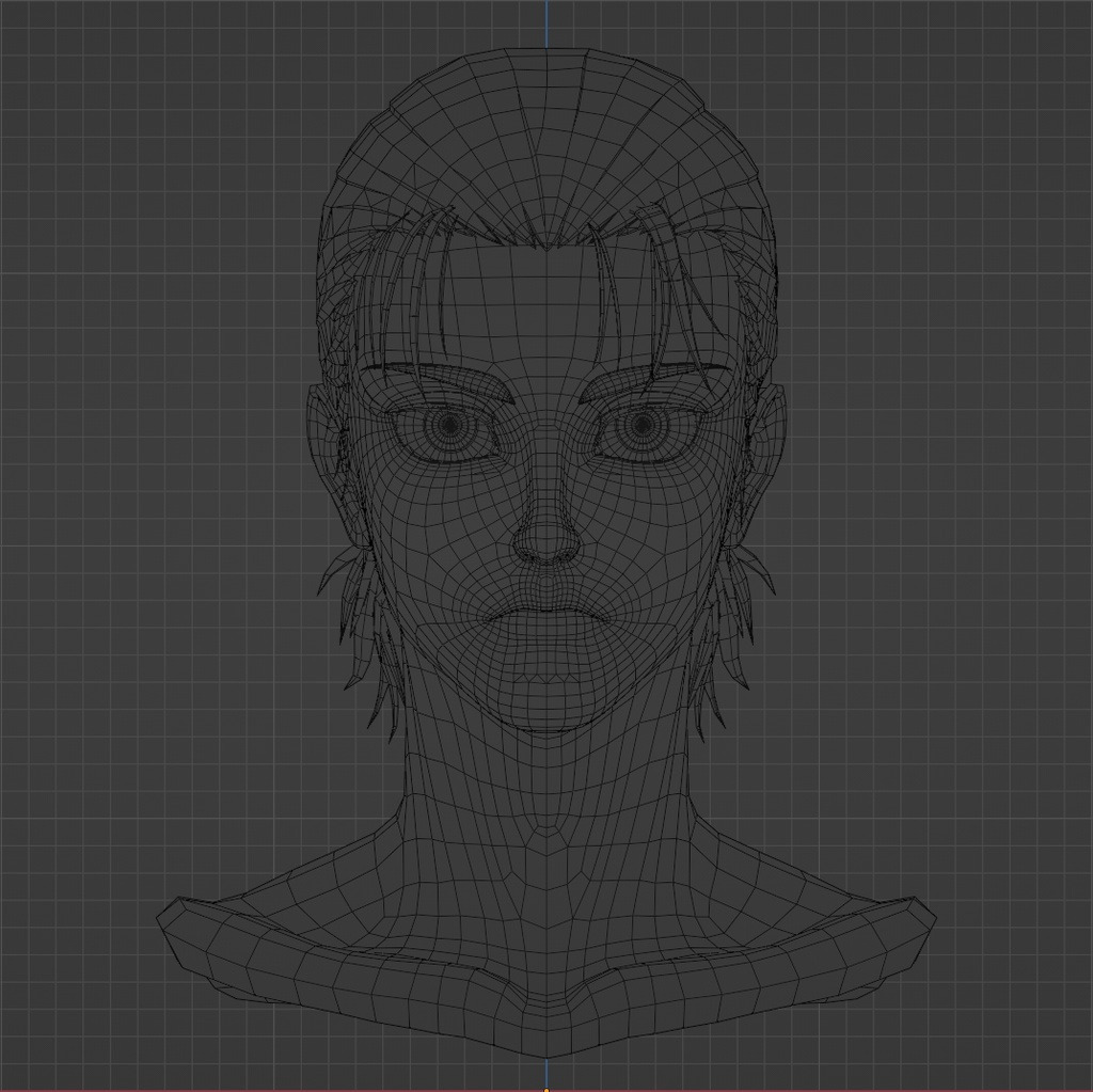 Eren Jaeger Head 3D Model Clean Topology 3D model | CGTrader
