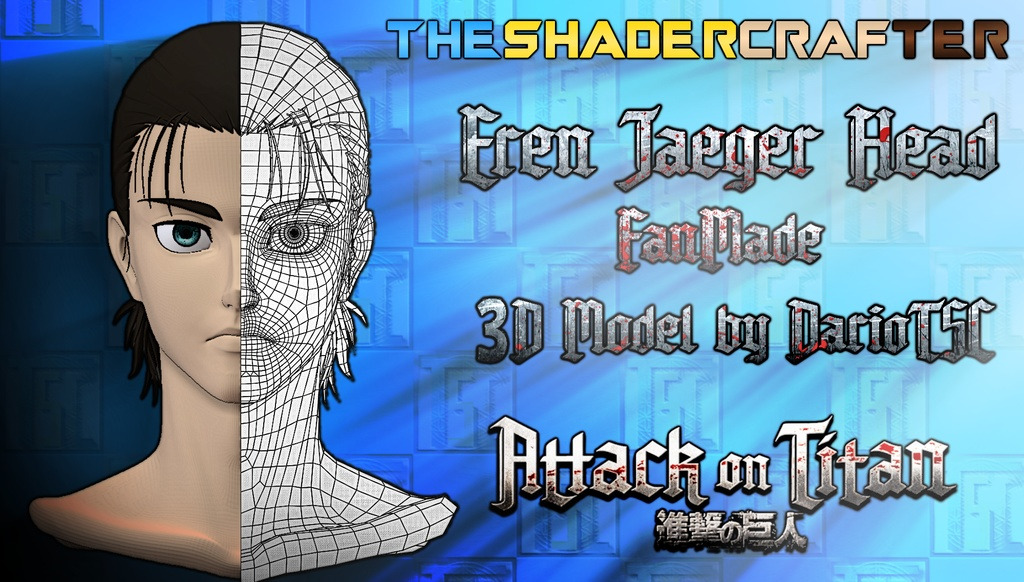 Eren Jaeger Head 3D Model Clean Topology 3D model | CGTrader