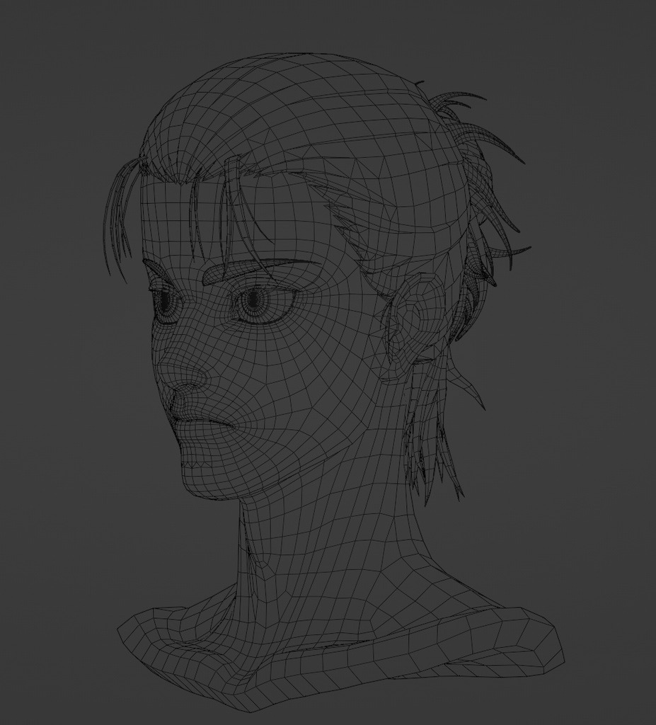 Eren Jaeger Head 3D Model Clean Topology 3D model | CGTrader