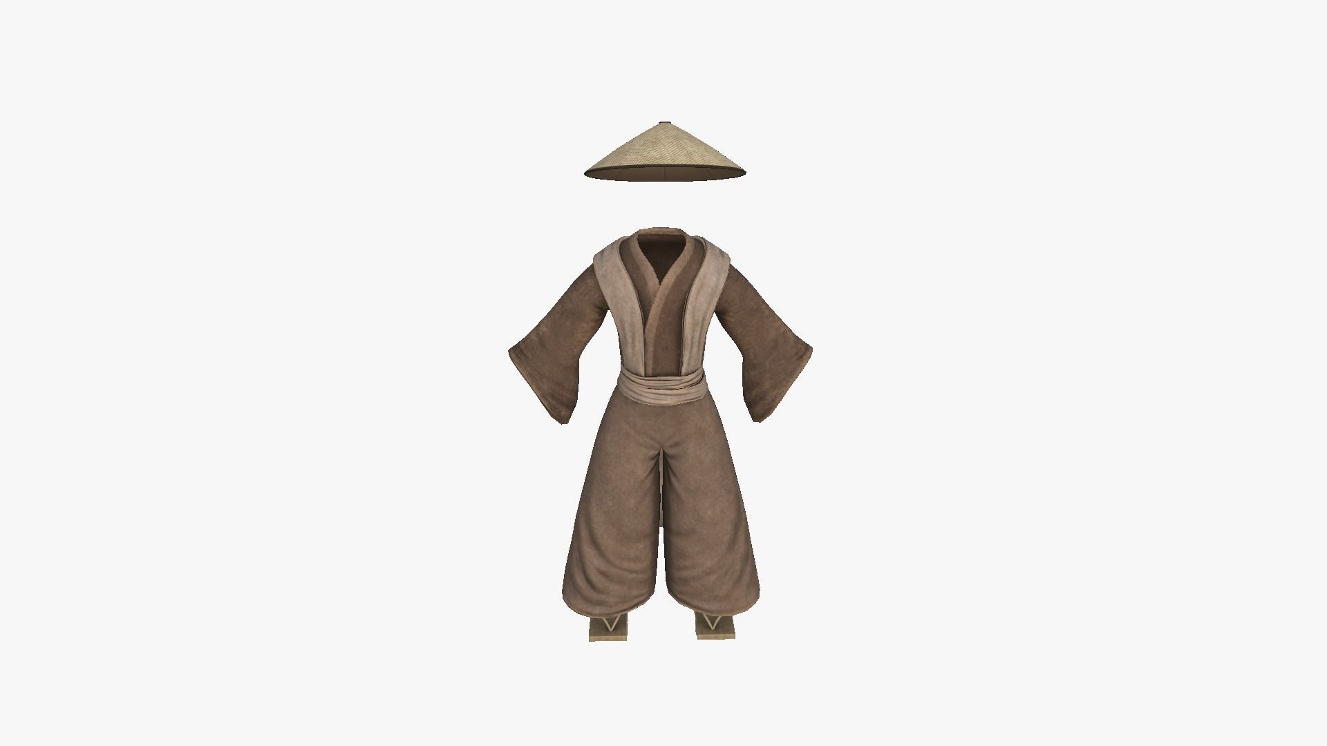 3D model Samurai Old Outfit A01 Brown - Character Clothing Design VR ...