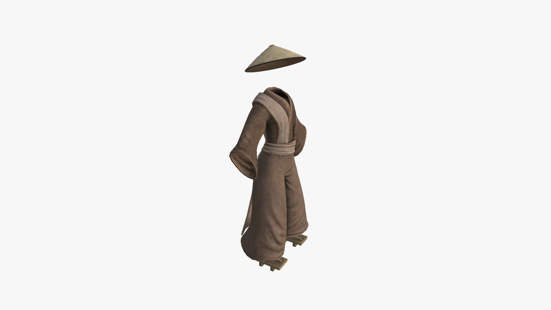 3D model Samurai Old Outfit A01 Brown - Character Clothing Design VR ...