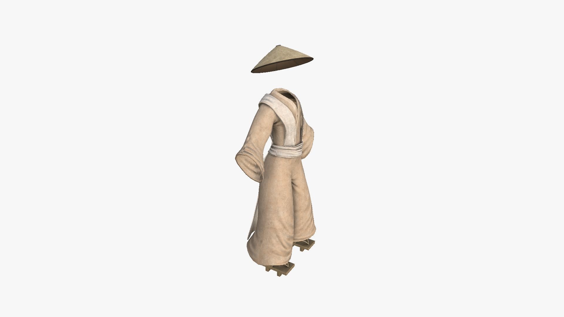 3D model Samurai Old Outfit A04 Beige - Character Clothing Design VR ...