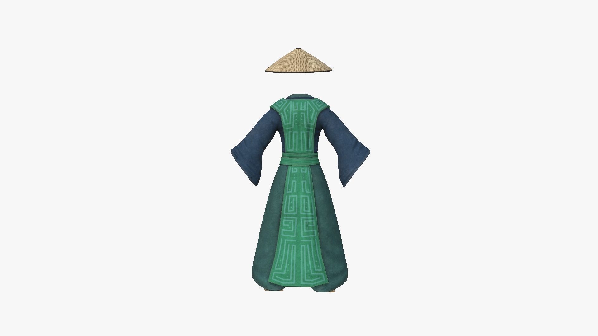 3D model Samurai Old Outfit A05 Full Blue - Character Clothing Design ...