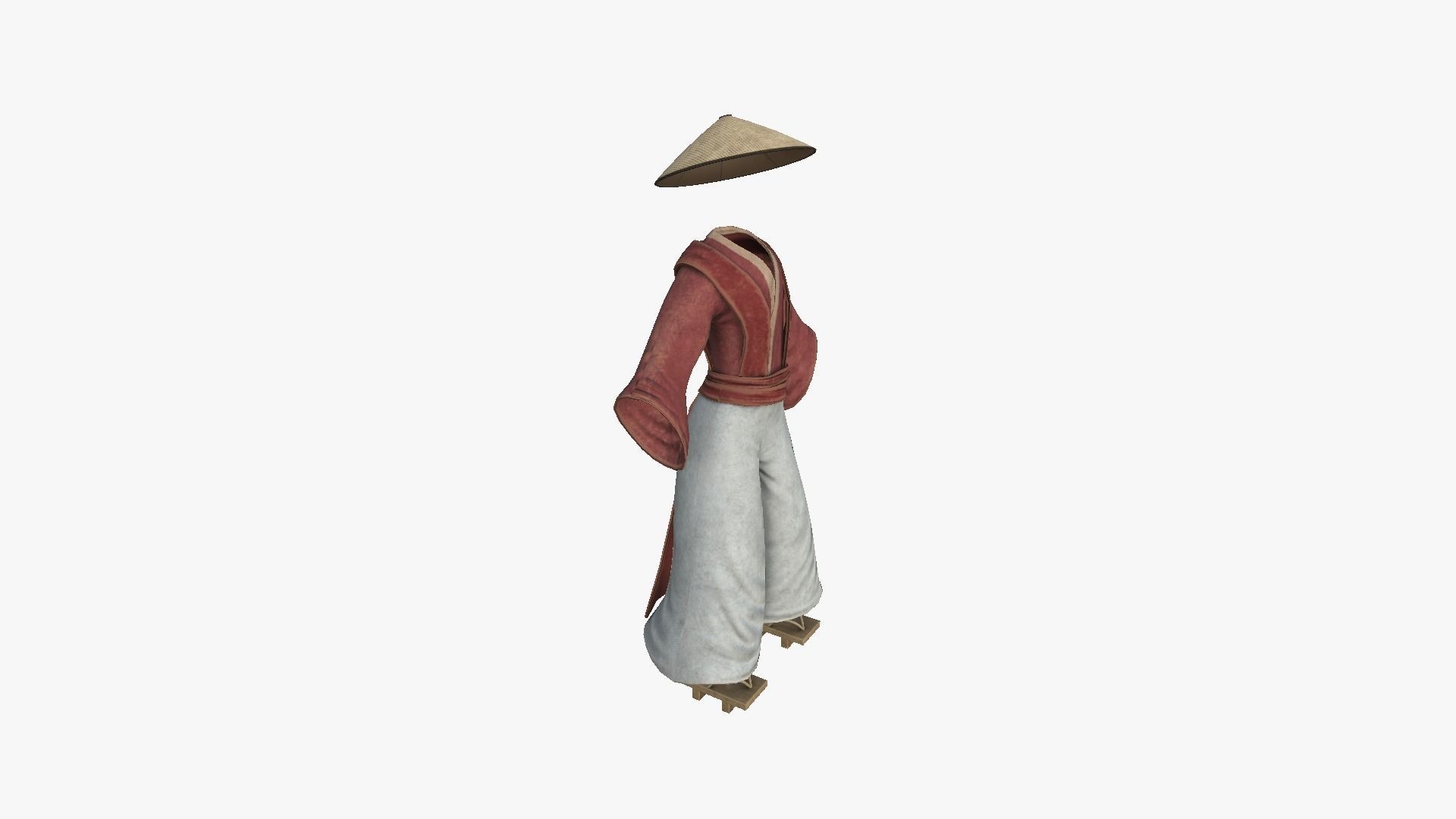 3D model Samurai Old Outfit A06 Red - Character Clothing Design VR / AR ...