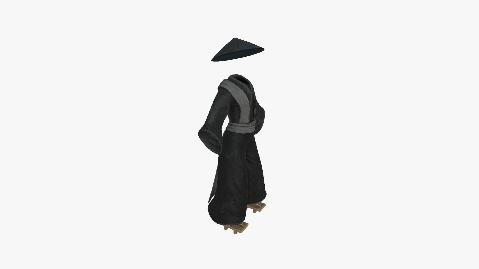 3D model Samurai Old Outfit A10 Full Black - Character Clothing Design ...