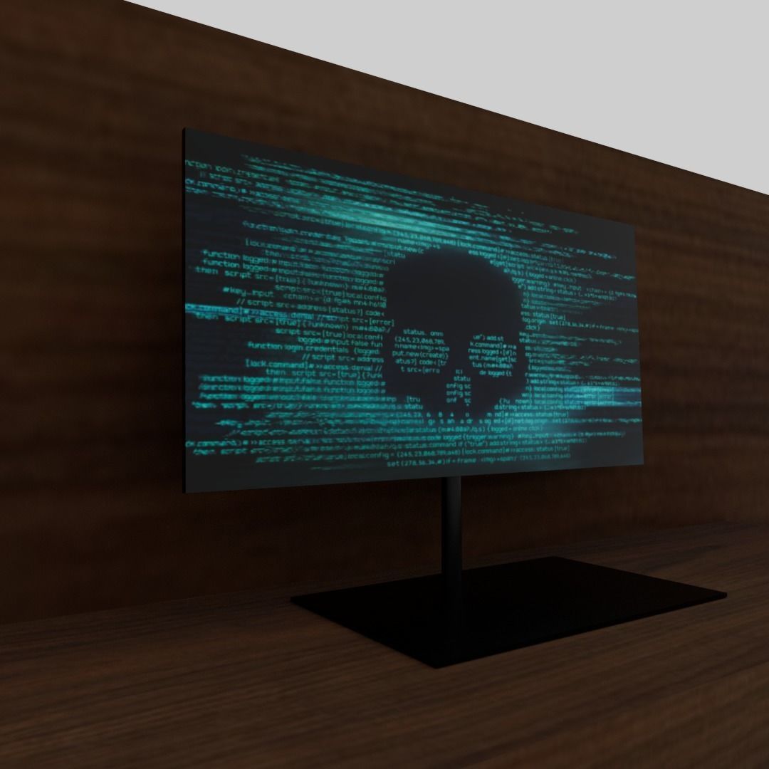 3D model Hacker monitor VR / AR / low-poly | CGTrader