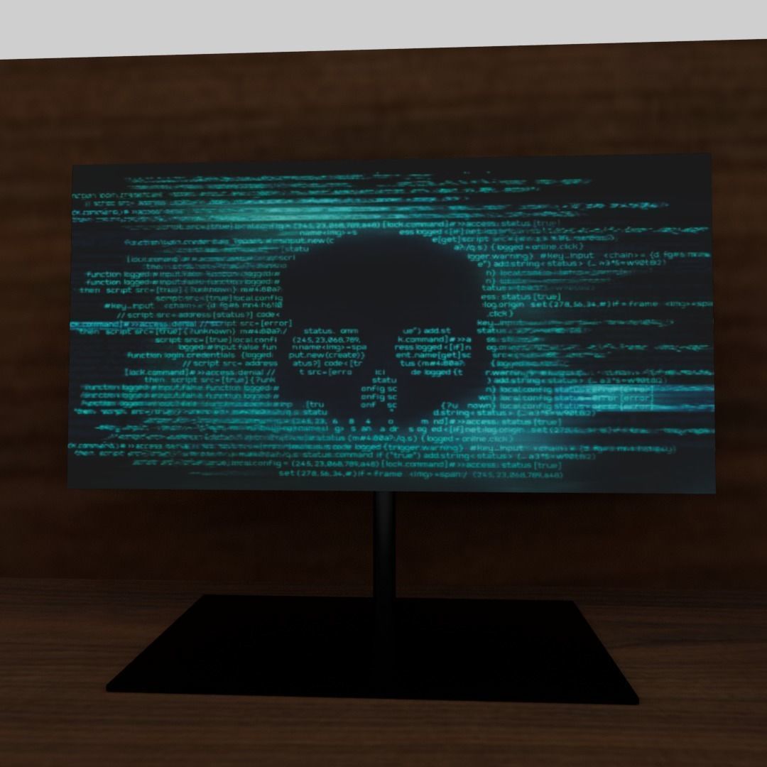 3D model Hacker monitor VR / AR / low-poly | CGTrader