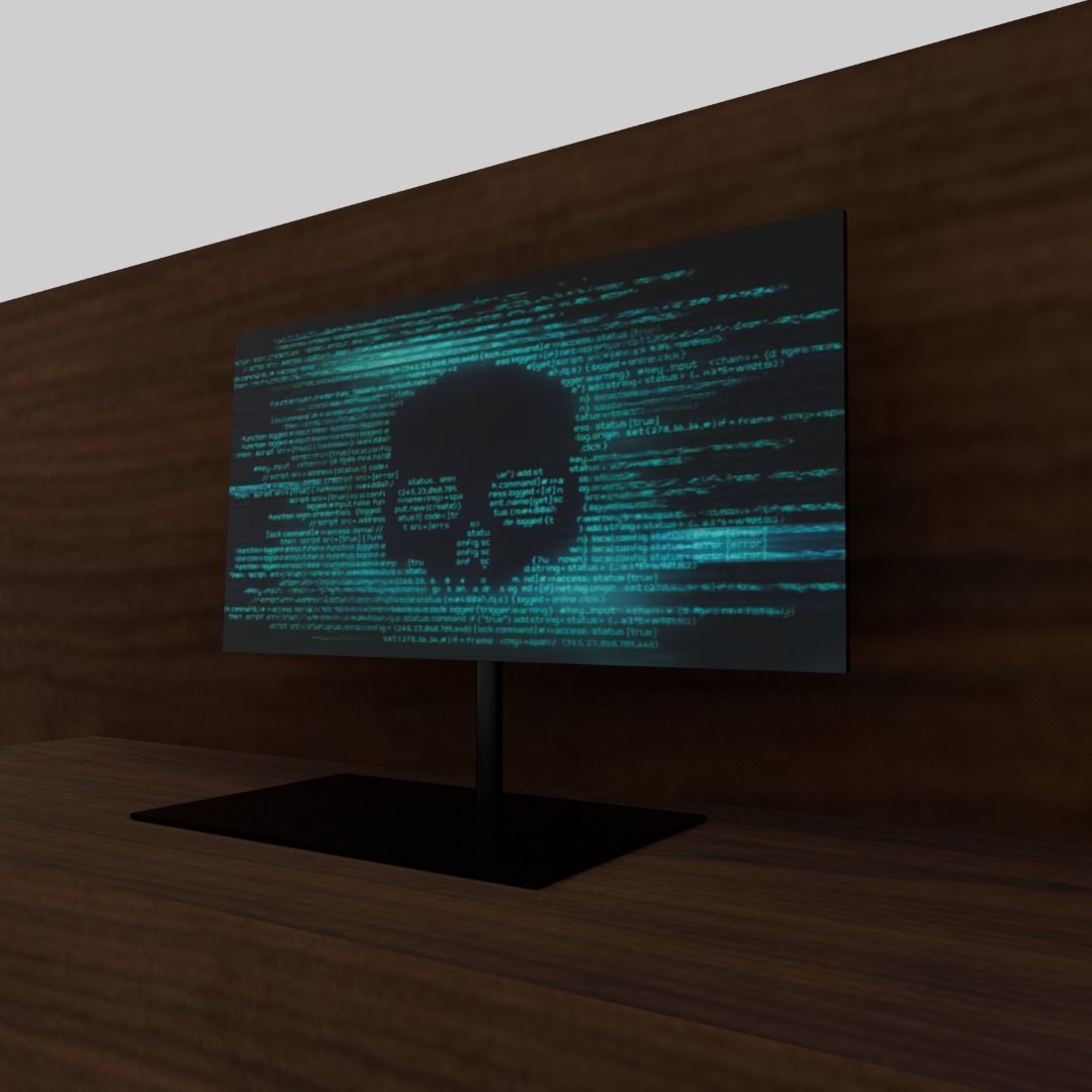3D model Hacker monitor VR / AR / low-poly | CGTrader